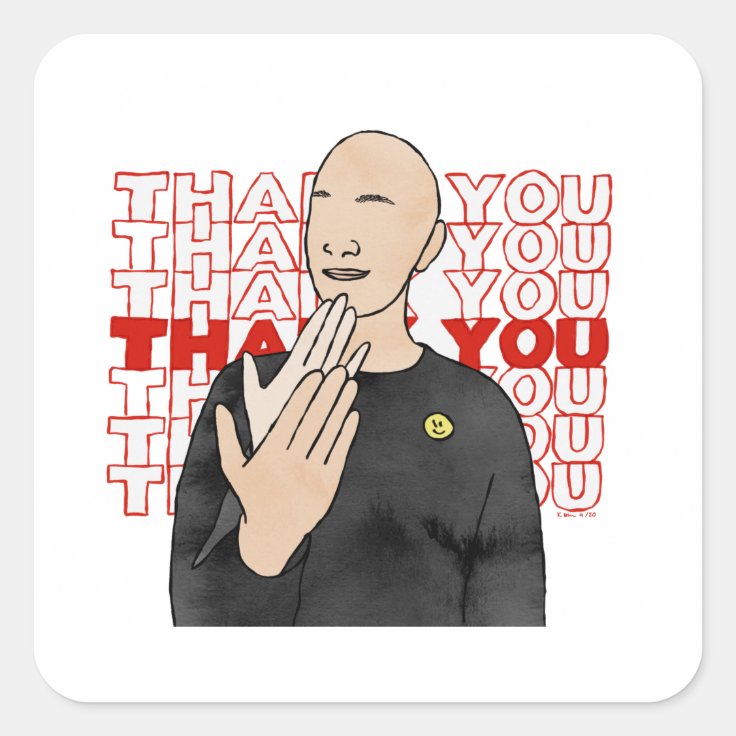 Thank You ASL Sticker | Zazzle
