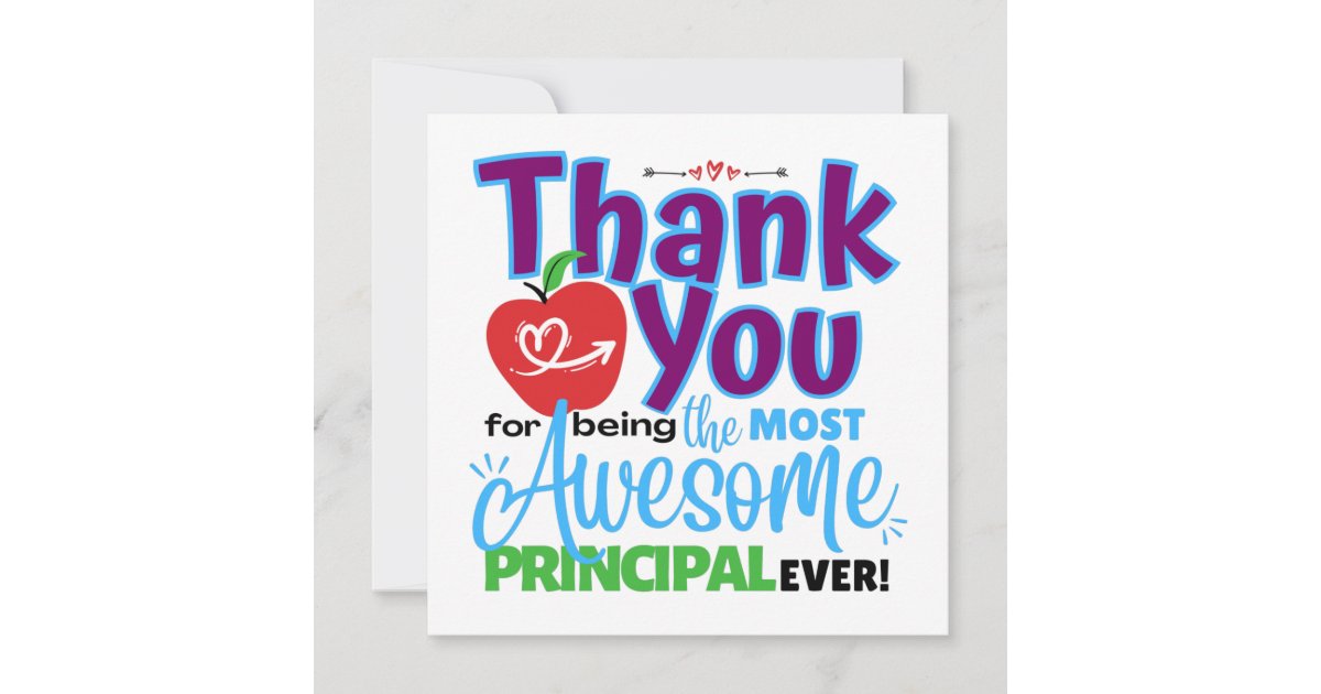 Thank You Awesome Principal Appreciation Card | Zazzle