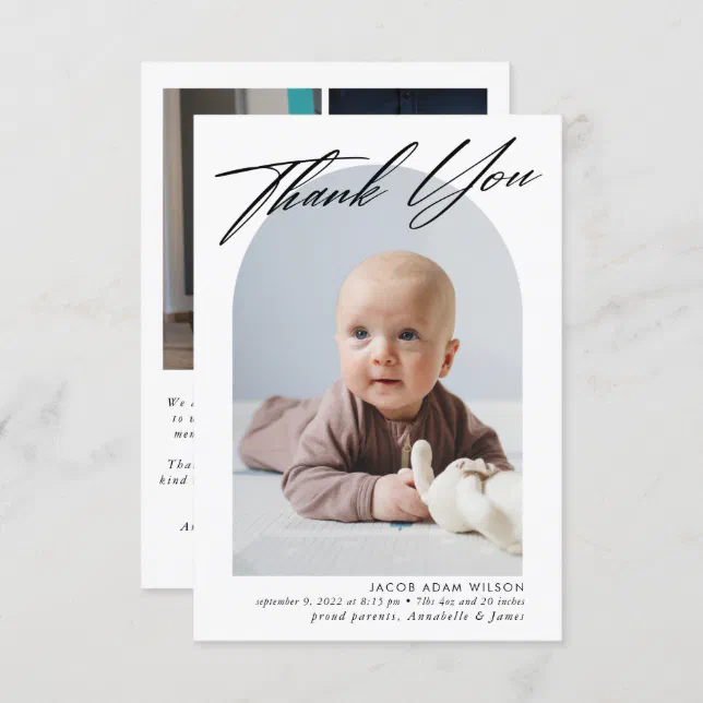 Thank You Baby Birth Photo Collage | Zazzle