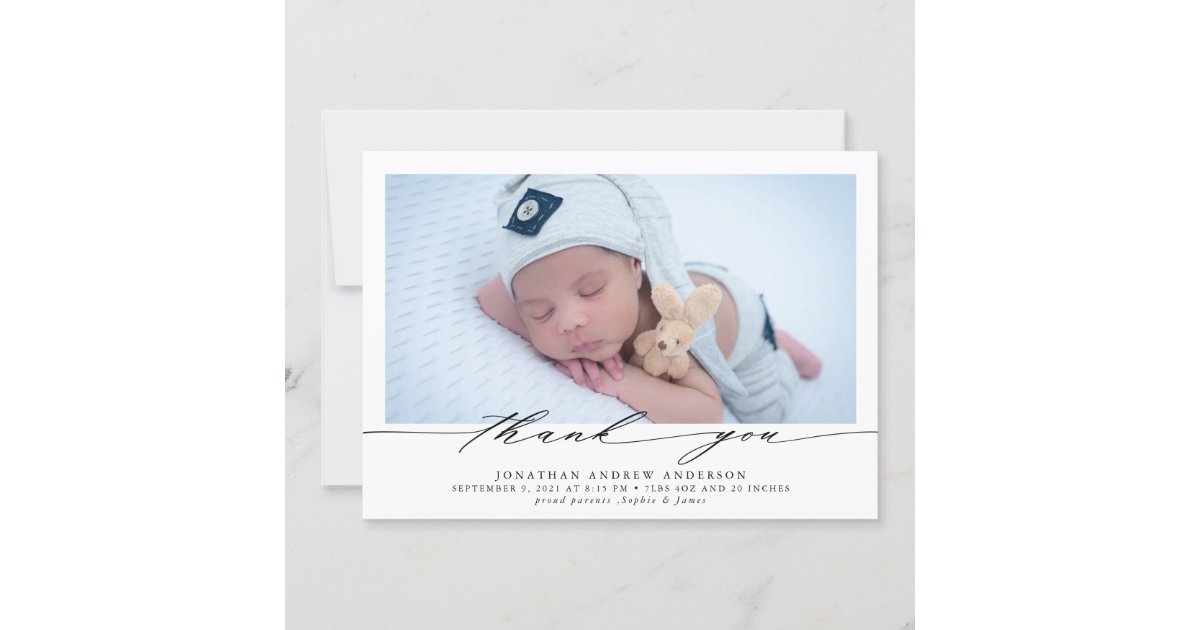 Thank You Baby Birth Photo Collage Announcement | Zazzle