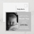 Thank You Baby Photo Birth Announcement Postcard | Zazzle