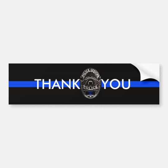 THANK YOU BACK THE BLUE BUMPER STICKER | Zazzle.com