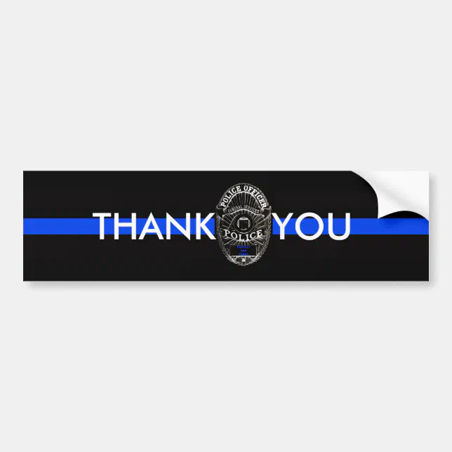 THANK YOU BACK THE BLUE BUMPER STICKER | Zazzle