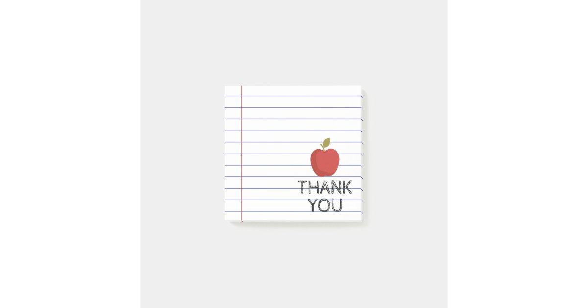 Thank You Back to School Teacher Apple Class Post-it Notes | Zazzle