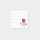 Thank You Back to School Teacher Apple Class Post-it Notes | Zazzle