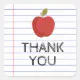 Thank You Back to School Teacher Apple Square Sticker | Zazzle