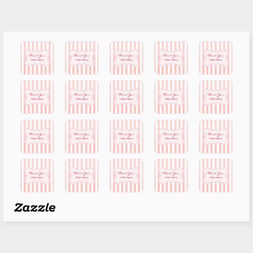 thank you bakery stickers | Zazzle