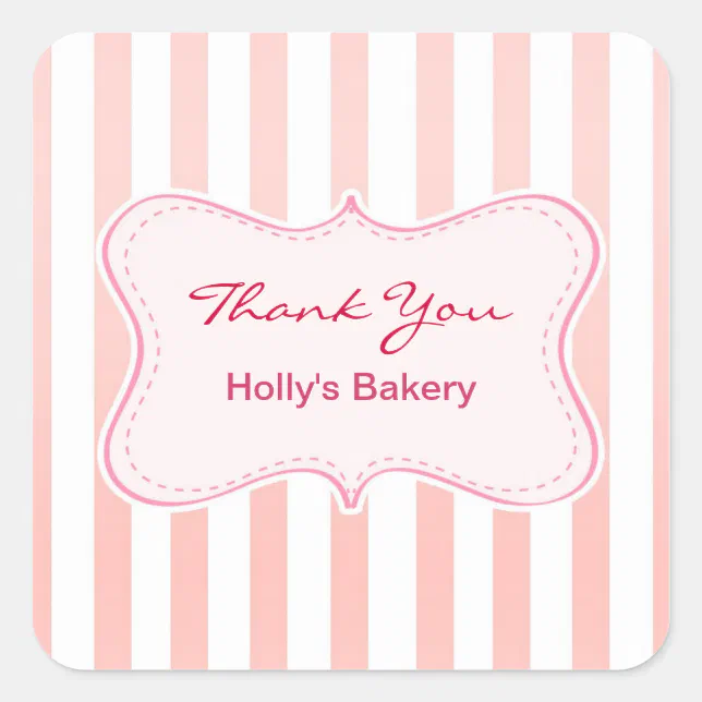 thank you bakery stickers | Zazzle