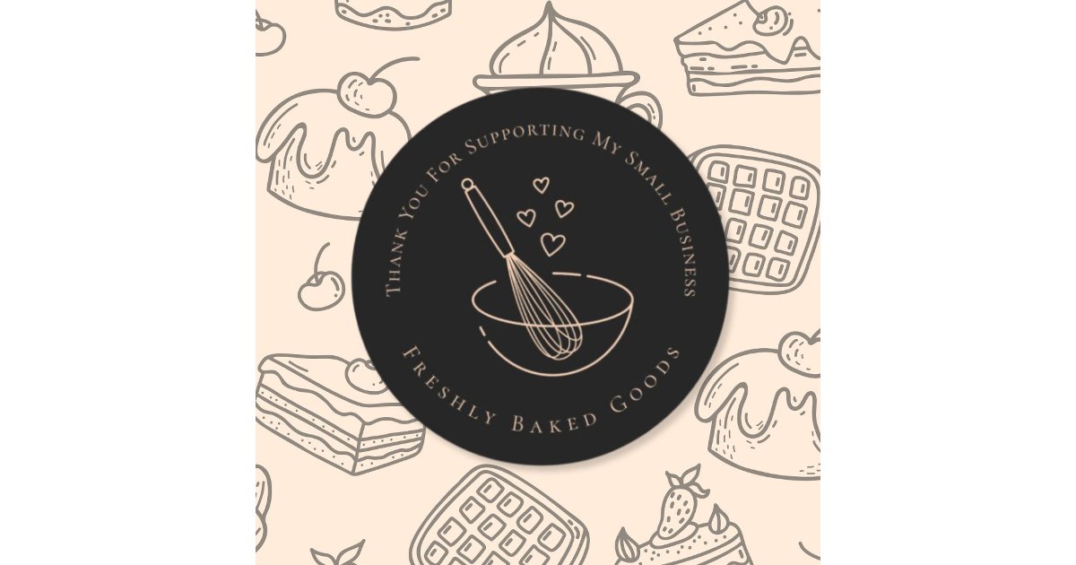 Thank You Baking Business Sticker | Zazzle