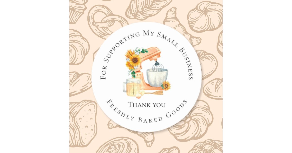 Thank You Baking Sticker | Zazzle