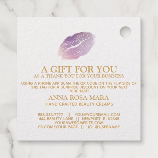 Thank you Barcode QR Code Business Gift Tag | Zazzle