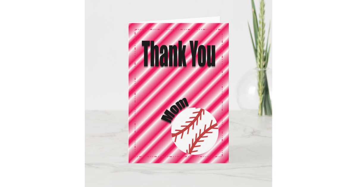 Thank You Baseball Team Mom Card | Zazzle.com