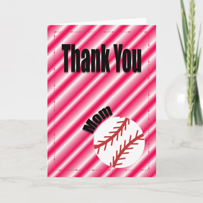 Thank You Baseball Team Mom Card | Zazzle.com