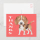 Thank You Beagle Puppy Dog Greeting Post Card | Zazzle