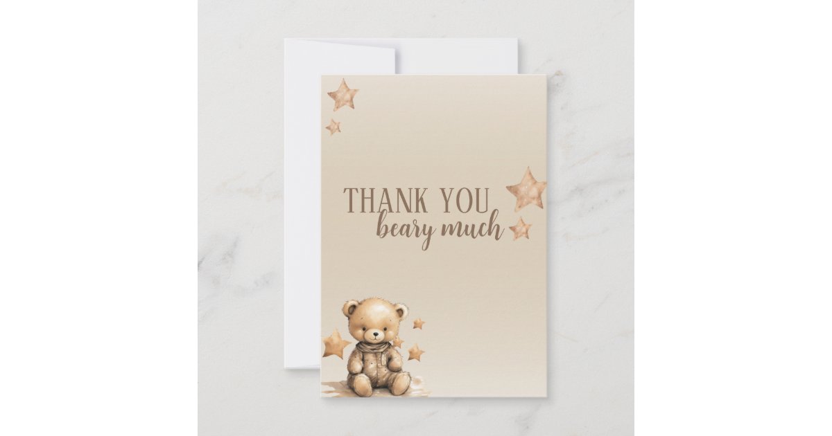 Thank You Beary Much Thank You Card | Zazzle