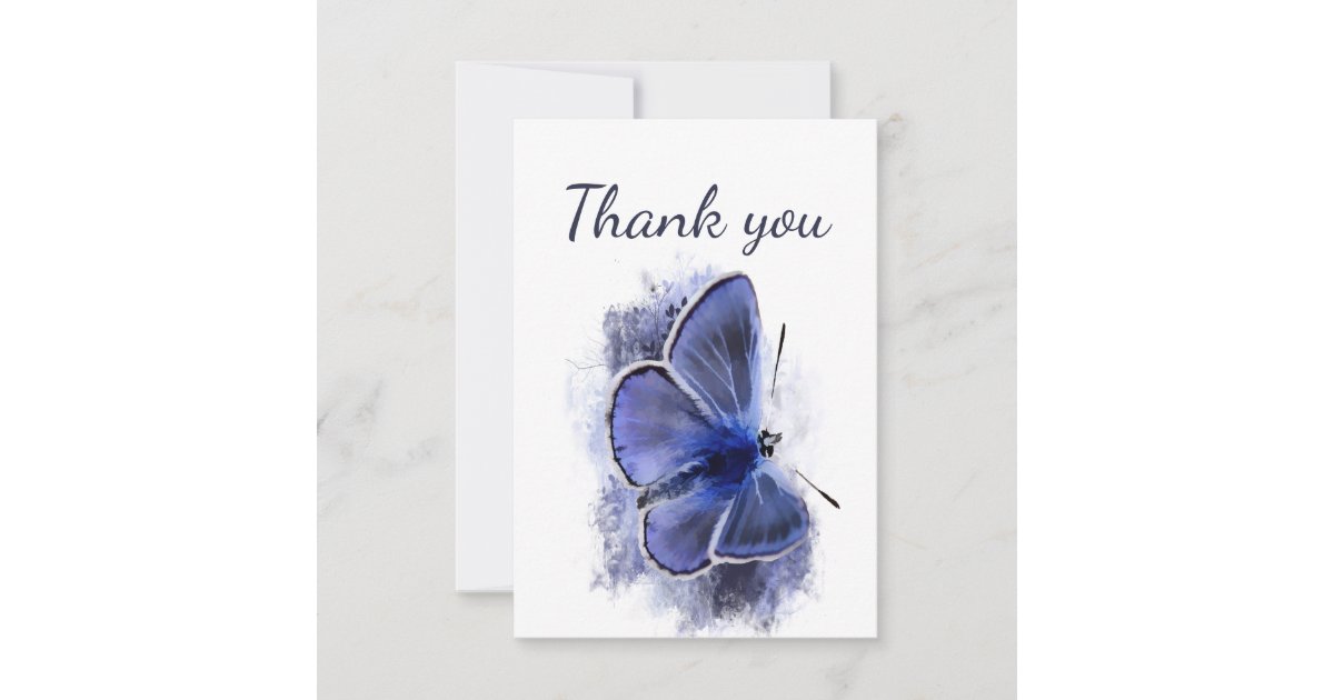 Thank You Beautiful Blue Butterfly | Zazzle