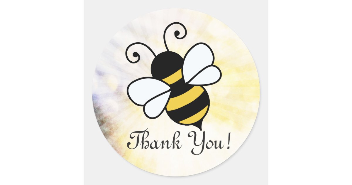 Thank you bee sticker | Zazzle