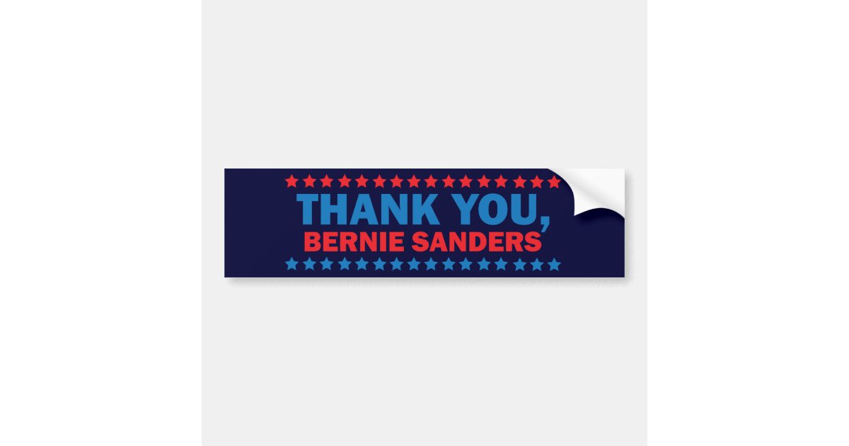 Thank you, Bernie Sanders Bumper Sticker | Zazzle