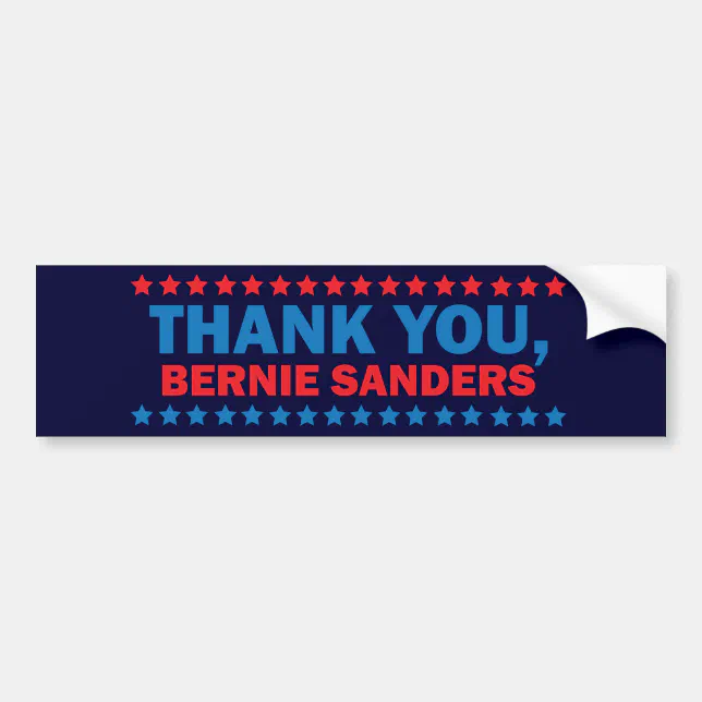Thank you, Bernie Sanders Bumper Sticker | Zazzle