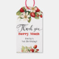 Thank you berry much Strawberry birthday Gift Tags | Zazzle