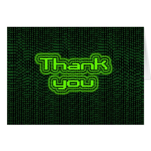 Thank you - Binary Card | Zazzle