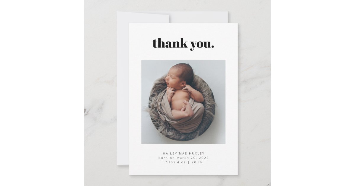 Thank You Birth Announcement Card | Zazzle.com