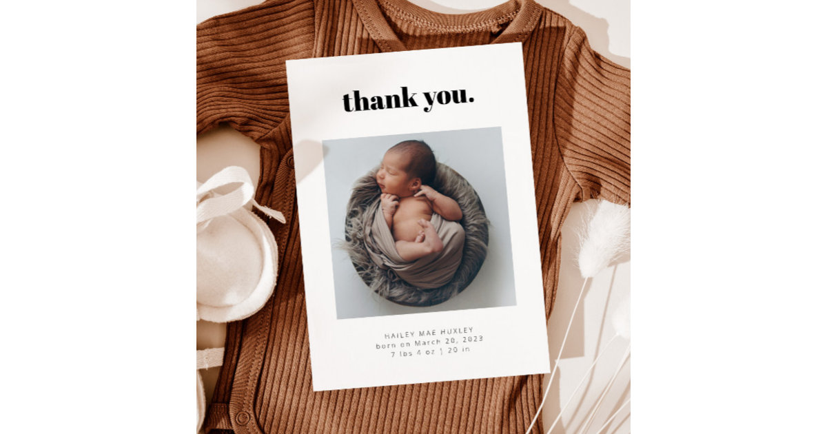 Thank You Birth Announcement Card | Zazzle