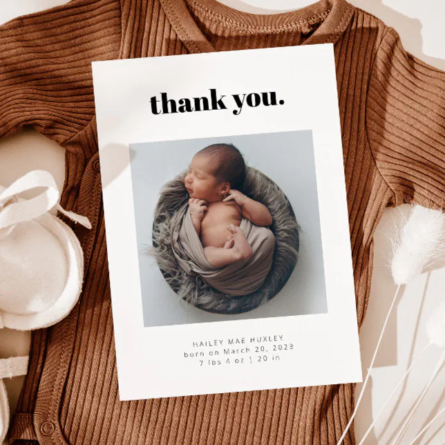 Thank You Birth Announcement Card | Zazzle