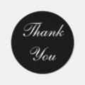 Thank You Black and White Elegant Cursive Script Sticker Roll | Zazzle
