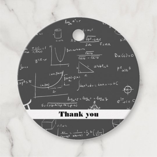 Thank you black and white math equations and graph favor tags | Zazzle.com