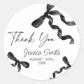 Thank You Black Bow Sticker | Zazzle