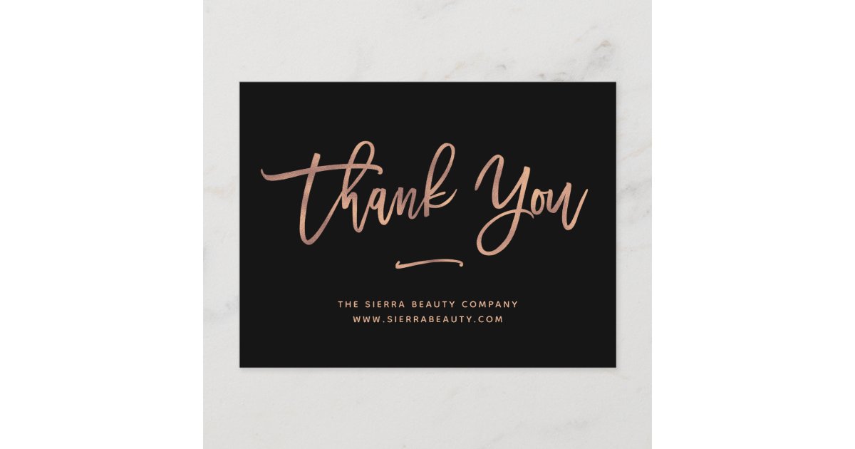 Thank You | Black Custom Retail Small Business Postcard | Zazzle