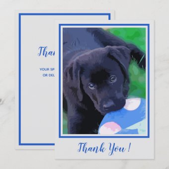 Thank You Black Lab Cute Puppy Labrador Dog | Zazzle