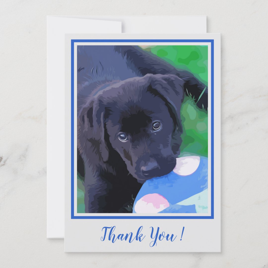 Thank You Black Lab Cute Puppy Labrador Dog | Zazzle