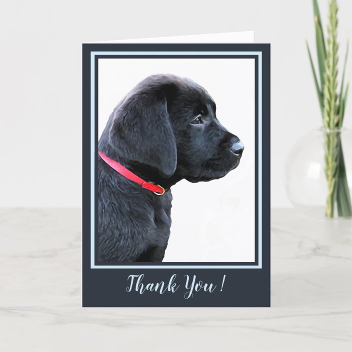Thank You - Black Labrador Cute Puppy Dog Card | Zazzle.com