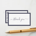 Thank you bold border and blue icons elegant enclosure card | Zazzle