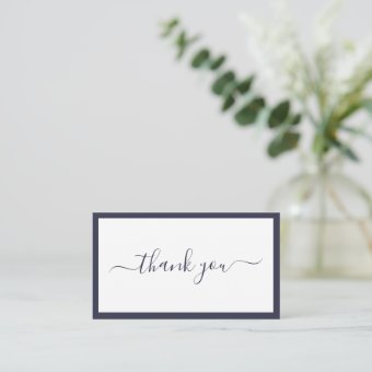 Thank you bold border and blue icons elegant enclosure card | Zazzle