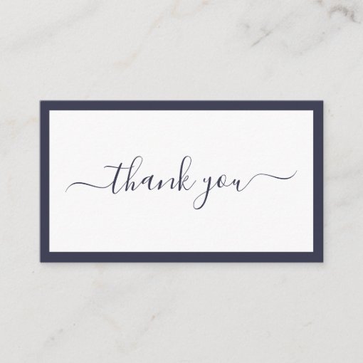 Thank you bold border and blue icons elegant enclosure card | Zazzle