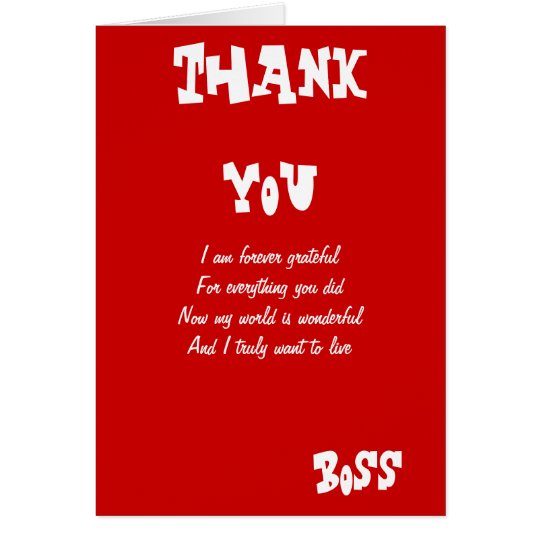 Thank you boss greeting cards | Zazzle.com