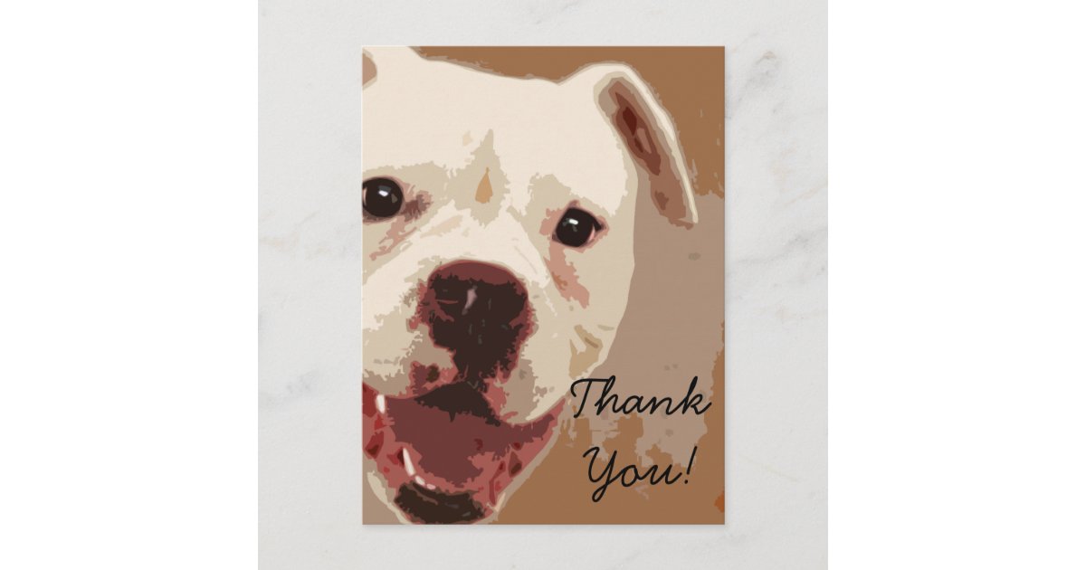 Thank you Boxer Dog Art postcard | Zazzle