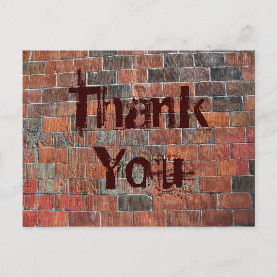 Thank You brick wall Postcard | Zazzle.com