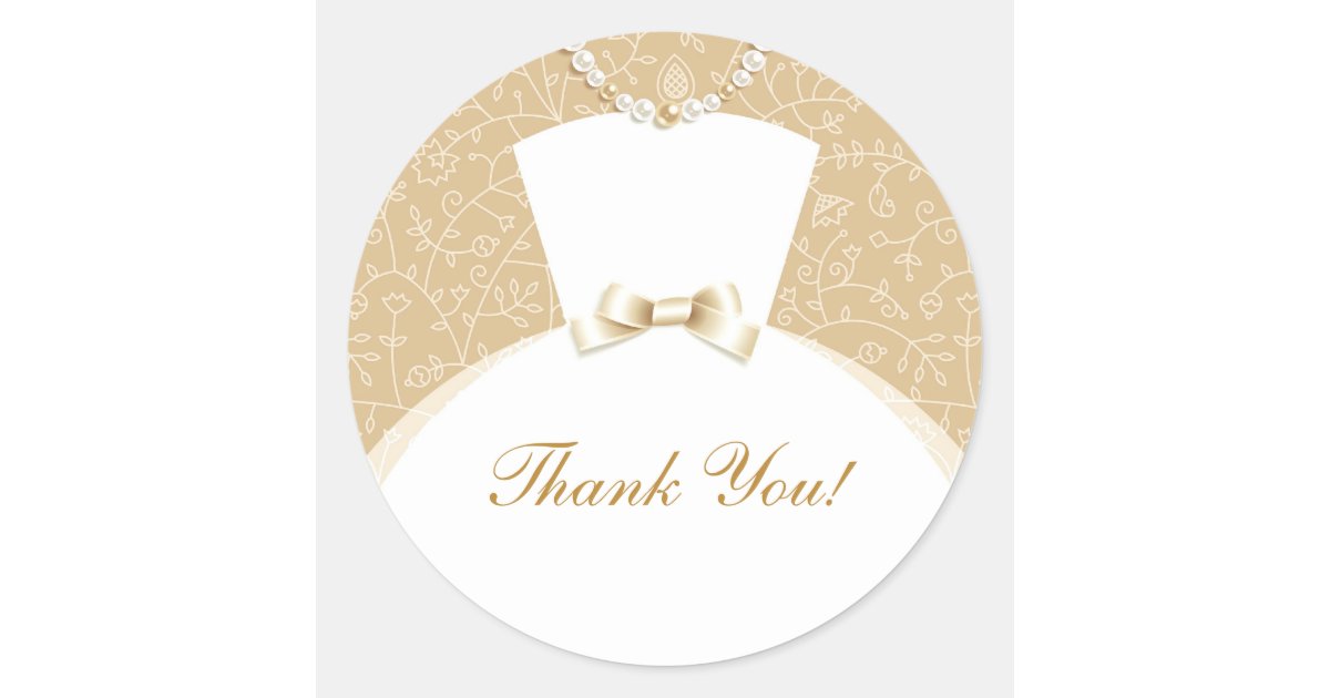 Thank You Bridal Shower Stickers Zazzle