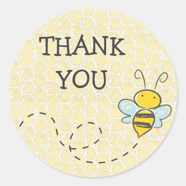 Thank You Bumble Bee Sticker | Zazzle