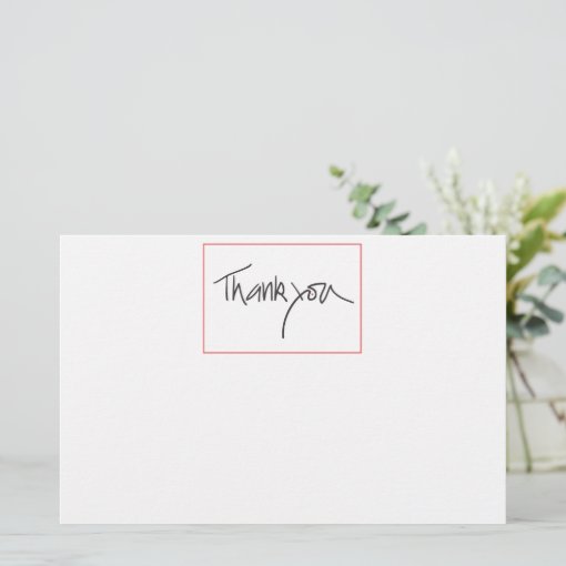 Thank you business flat note card | Zazzle