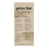 Thank You Business Packaging Faux Gold Price List Rack Card | Zazzle