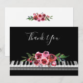 thank you calligraphy piano red roses bouquet | Zazzle