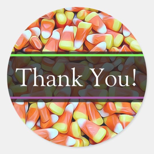 Thank You Candy Corn Halloween Stickers | Zazzle.com