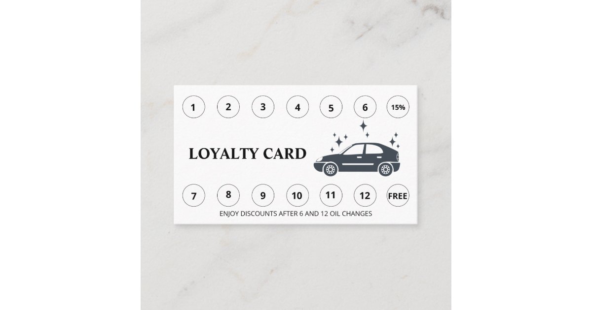 Thank You Car Wash Simple QR Rewards LOGO Loyalty Card | Zazzle