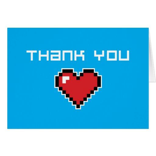 Thank You Card - 8 Bit | Zazzle