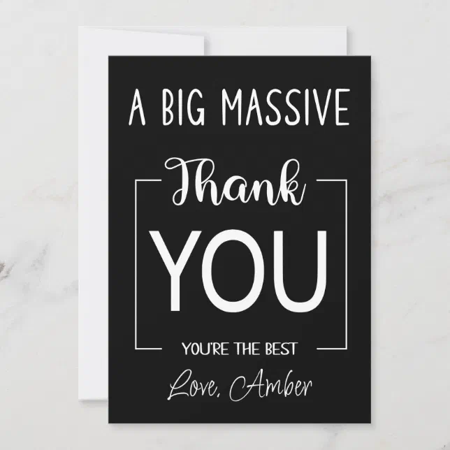 thank you card. a big massive thank you card | Zazzle